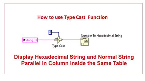 how to use type cast function labview string and hexadecimal string