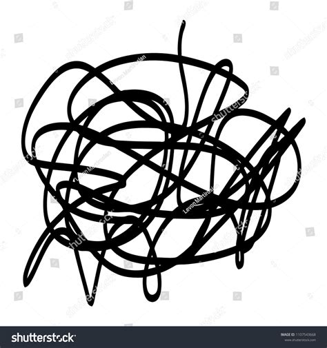 Black Marker Random Irregular Intersecting Lines Stock Vector Royalty