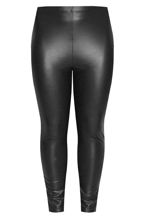 Plus Size Black Faux Leather Leggings Sizes 16 To 36 Yours Clothing