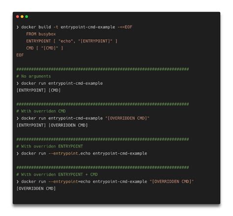 docker cmd vs entrypoint devops directive