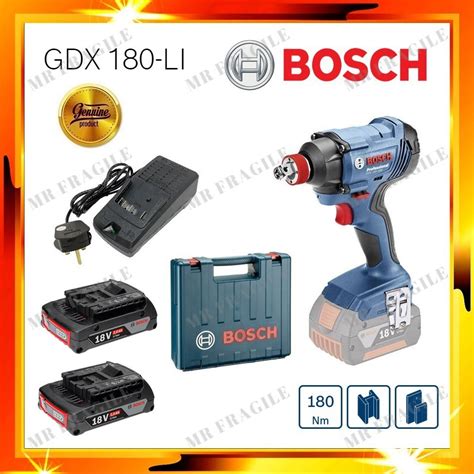 Bosch Gdx 180 Li Cordless Battery Impact Driver With 2 0ah Battery