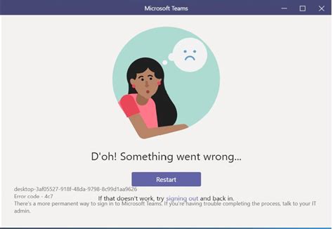 how to fix status code 4c7 microsoft teams app login error