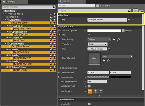 umg ui 디자이너 퀵스타트 가이드 unreal engine documentation