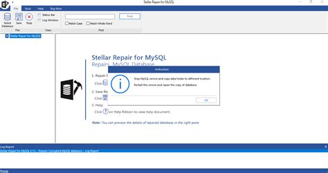 how to check the preview of corrupted mysql database by using stellar