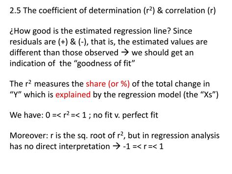 Ppt 2 5 The Coefficient Of Determination R 2 And Correlation R