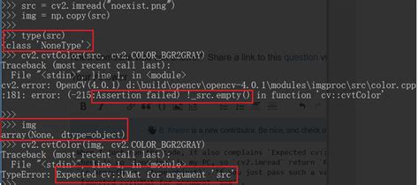 python expected cv umat for argument src stack overflow
