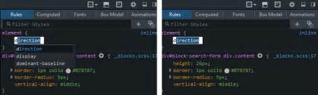 firefox inspector css rules suggestions hints stack overflow