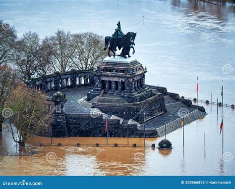 Flooding After Heavy Rainfall In Koblenz Deutsches Eck Koblenz Is A