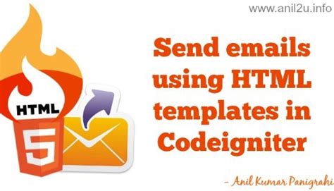 how to send email using html templates in codeigniter