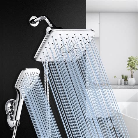 8 9 10 Inch Shower Head And Handheld Combo High Pressure Dual Rainfall