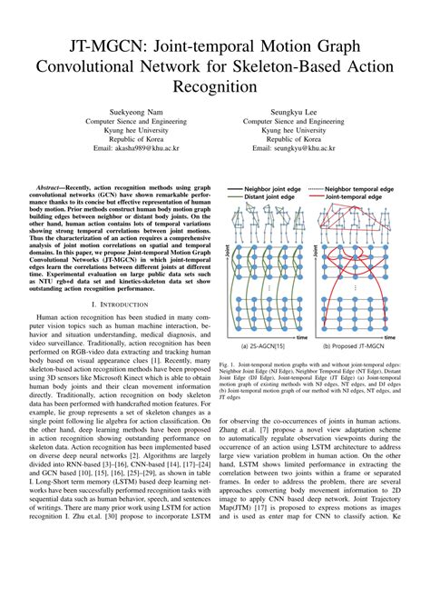 Pdf Jt Mgcn Joint Temporal Motion Graph Convolutional Network For