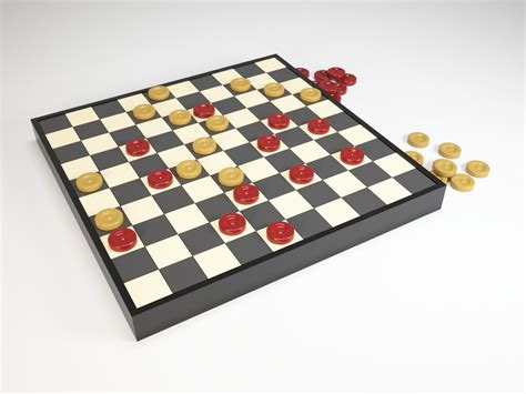 checkers game free 3d model cgtrader
