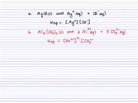 Solved Write The Balanced Chemical Equation And The Ksp Expression For