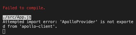 reactjs apolloprovider is not exported from apollo client in