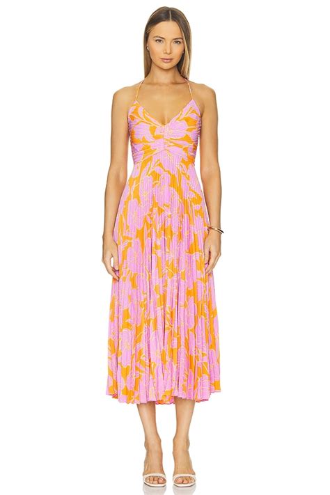 Astr The Label Blythe Dress In Orange And Purple Floral Revolve