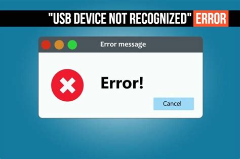 “usb device not recognized” windows 10 keeps popping up usb cafe
