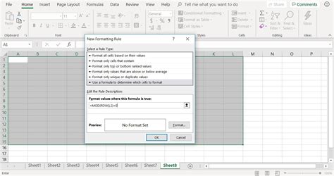shade alternate rows with excel conditional formatting