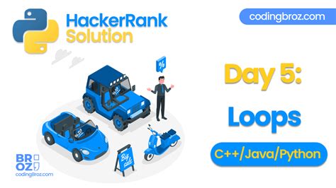 day 5 loops 30 days of code hackerrank solution codingbroz