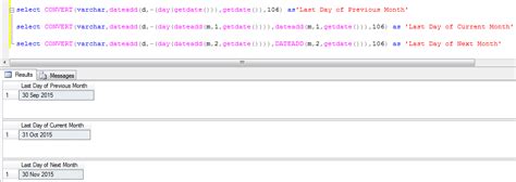how to find get the last day of previous current and next month in