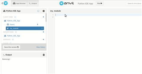 write and run python in your browser with anvil