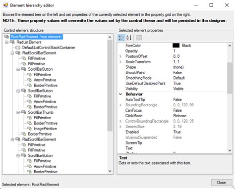 design time radlistcontrol telerik ui for winforms