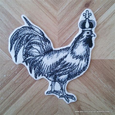 Cockerel Iron On Patch Rooster Patch Cockerel By Janeatnumber13
