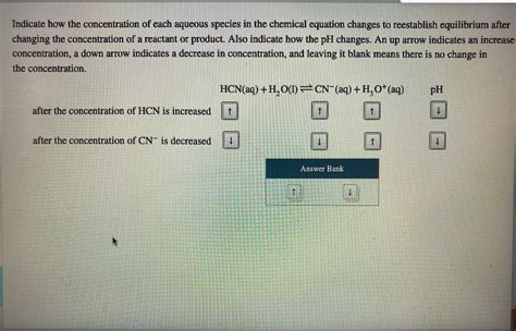 Solved Indicate How The Concentration Of Each Aqueous