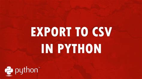 export to csv in python youtube