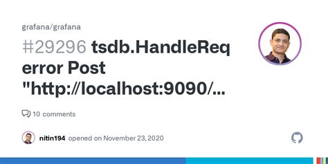 tsdb handlerequest error post localhost 9090 api v1 query