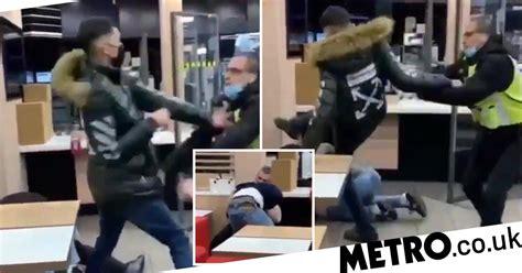 london mcdonald s customer filmed in brawl with security guard metro