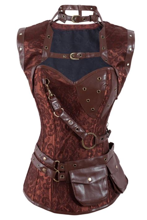 Atomic Brown Steampunk Overbust Corset And Shrug Steampunk Korsett