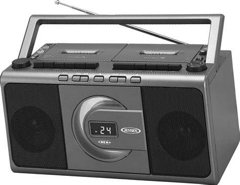 Jensen Portable Stereo Cd Player Dual Cassette Deck Recorder With Am Fm