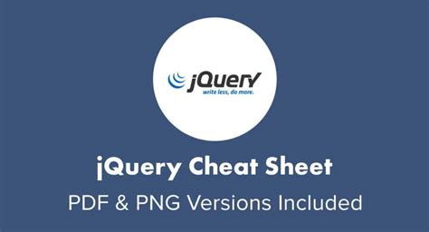 jquery cheat sheet for beginners pdf and png available