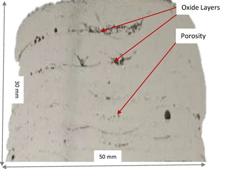 Cross Section Of Deposit Showing Oxide Layers Black Transverse Lines