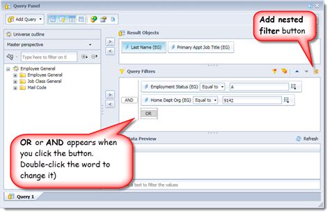 how can i create complex conditions called query filters by nesting