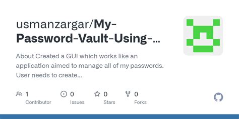 github usmanzargar my password vault using python about created a