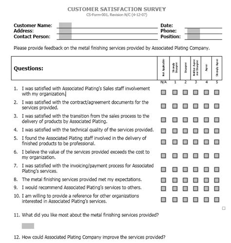 13 Free Sample Customer Satisfaction Survey Printable Samples