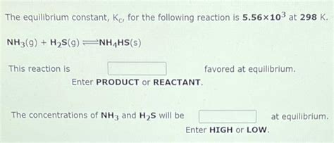 [solved] The Equilibrium Constant Kc For The Following R