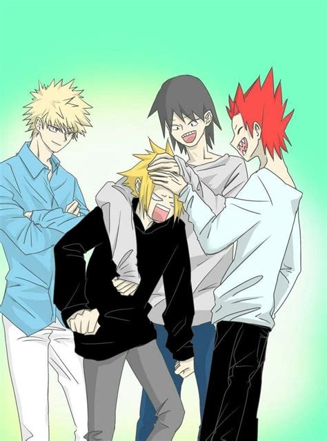 Bakugou Katsuki And Kaminari Denki And Kirishima Eijirou And Sero Hanta
