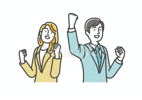 ガッツポーズをする若いビジネスパーソンイラスト No 24466072｜無料イラスト・フリー素材なら「イラストac」