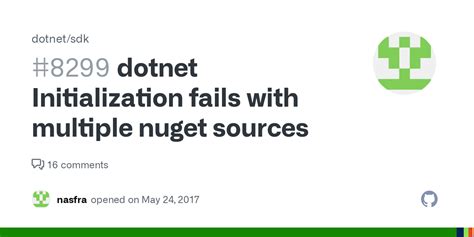 dotnet initialization fails with multiple nuget sources · issue 8299
