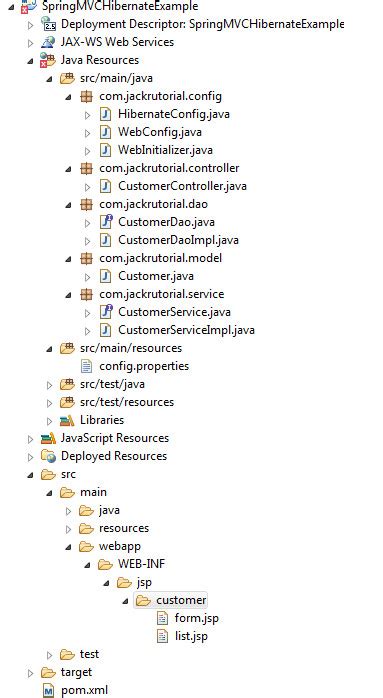 spring 4 mvc hibernate mysql database maven crud