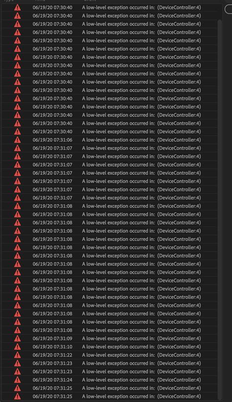 solved how to fix a low level exception occurred in dev page 3