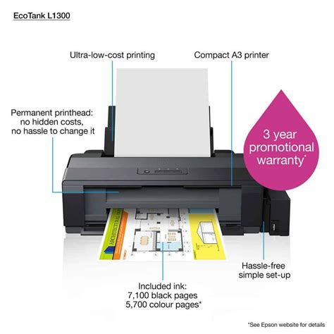 Epson L1300 Ink Tank Colour Printer Prints Up To A3 Size For