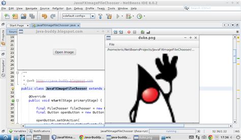 java buddy javafx filechooser open and save image file