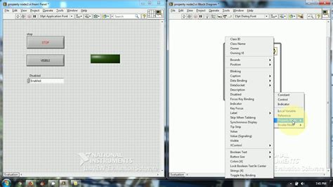 how to make front panel objects disabled and invisible using property