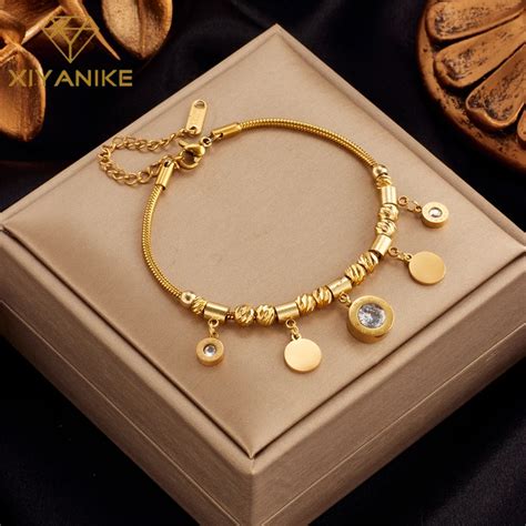 Xiyanike 316l Stainless Steel Women Bracelet Fashion Style Round Shape