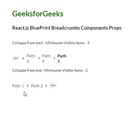 react js blueprint breadcrumbs components props geeksforgeeks