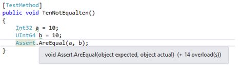 c assert areequal fails for int and ulong but not long and uint