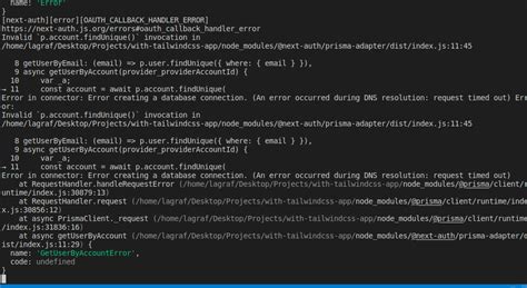 error creating a database connection an error occurred during dns